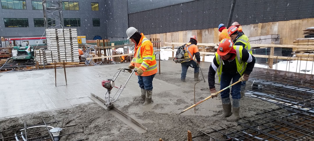 Construction Worker In Cold Weather